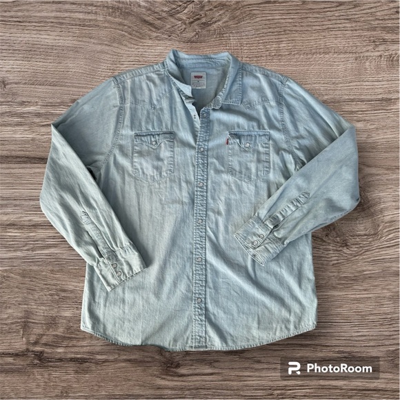 Levi's | Shirts | Levis Classic Standard Fit Western Shirt Mens Button ...